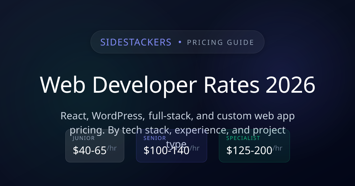 Web Developer Rates 2026: What to Charge (Complete Pricing Guide ...